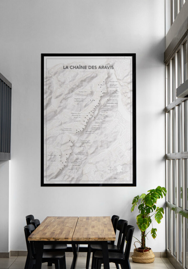 Carte de la chaîne des Aravis - Maps Factory