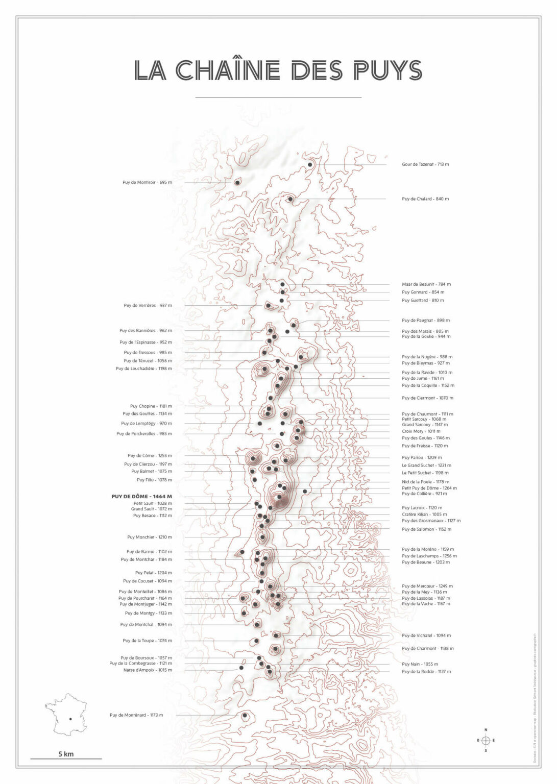 Carte de la chaîne des Aravis - Maps Factory