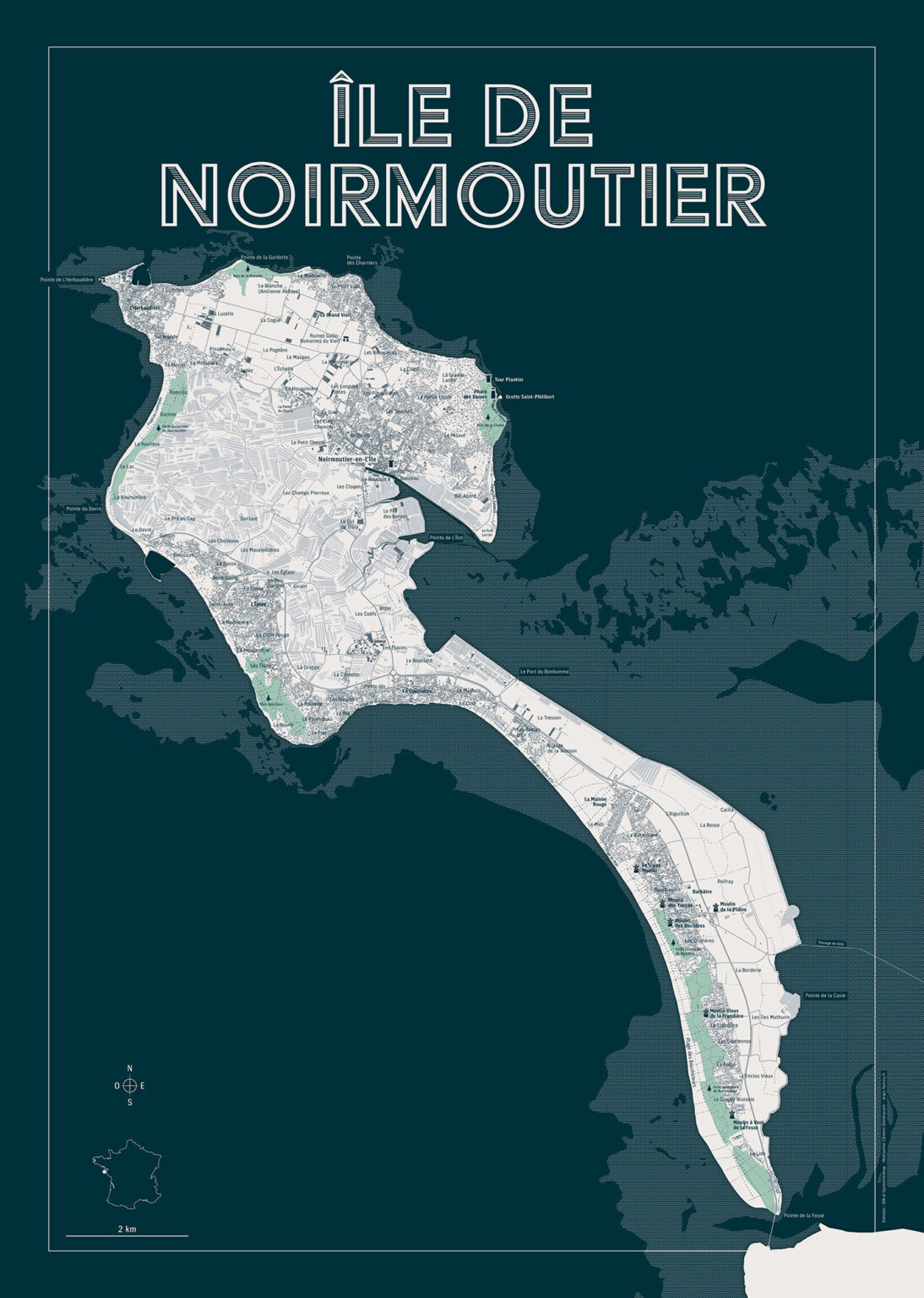 Carte de l'Île de Noirmoutier - Maps Factory