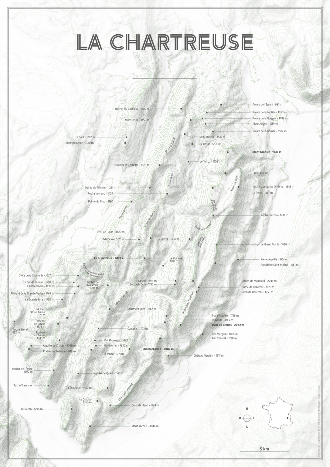 Carte du massif du Vercors - Maps Factory