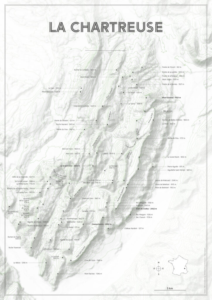 Carte du massif du Vercors - Maps Factory