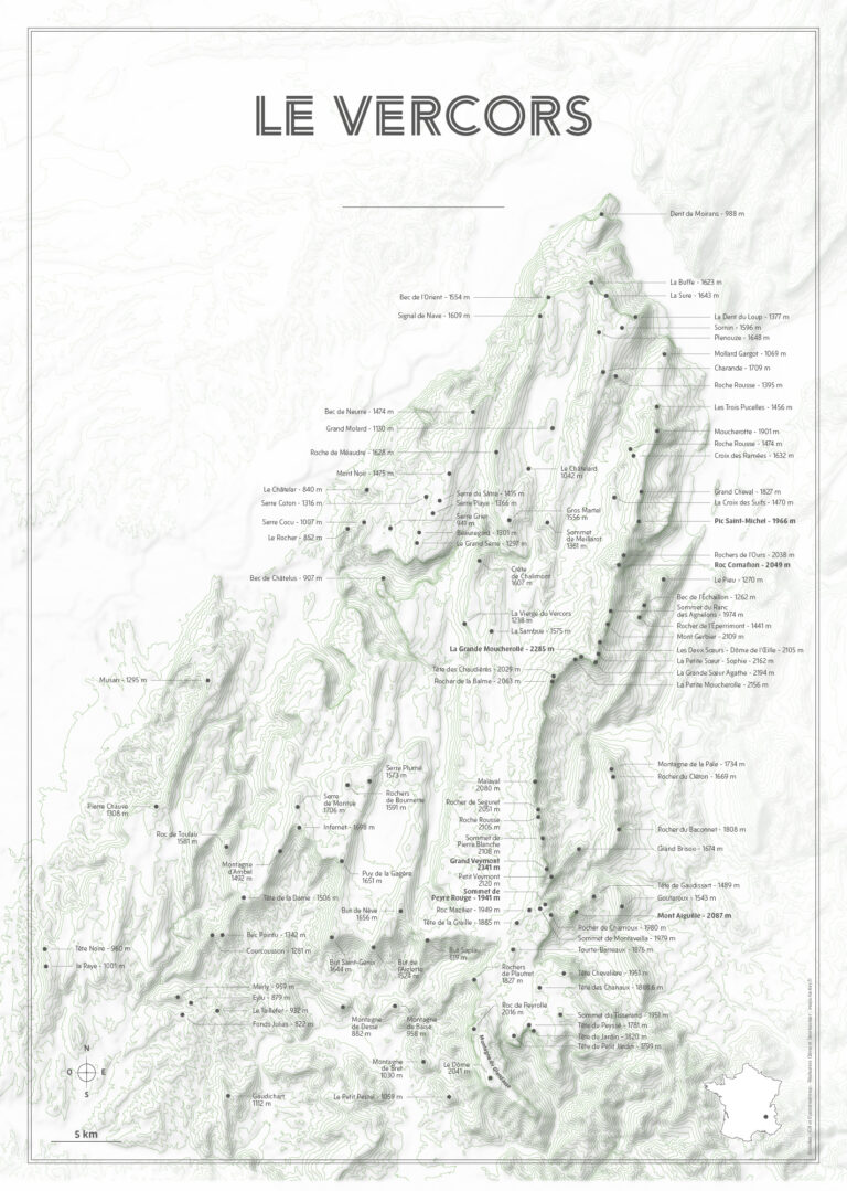 Carte du massif du Vercors - Maps Factory